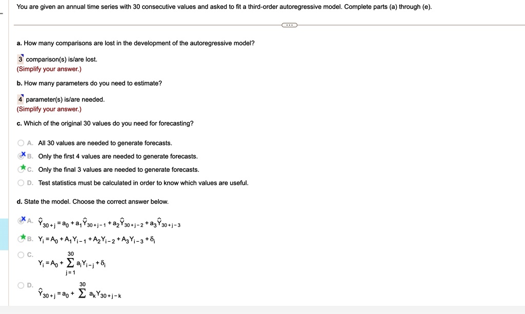 You are given an annual time series with 30 consecutive values and ...