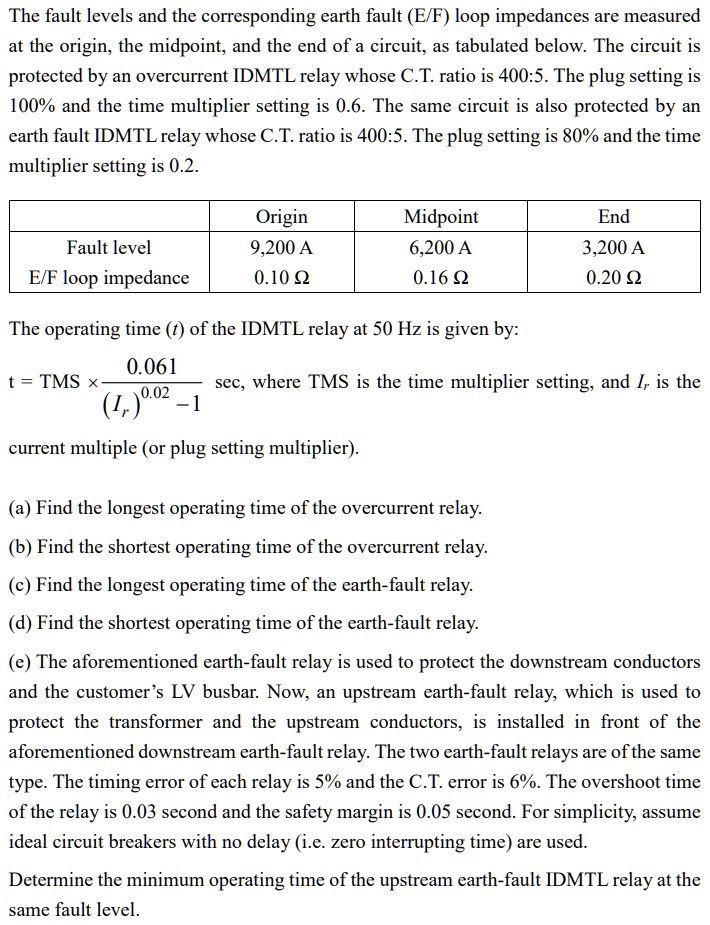 the fault levels and the corresponding earth fault ef loop impedances ...