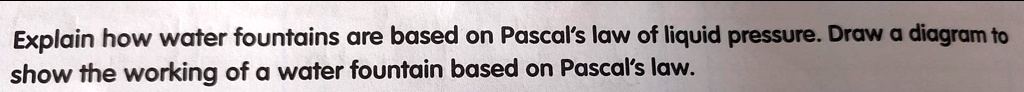 Explain how water fountains are based on Pascal's law of liquid ...