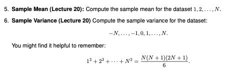 sample mean lecture 20 compute the sample mean for the dataset 2 sample ...