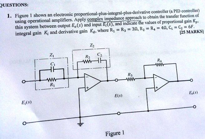 Solved Questions 1figure 1 Shows An Electronic Proportional Plus Integral Plus Derivative 