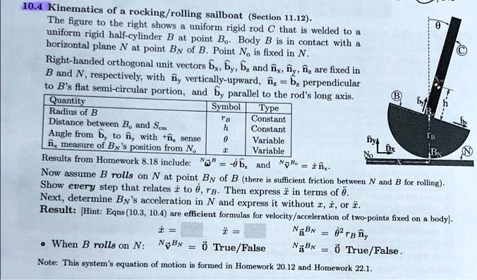 SOLVED: 10.4 Kinematics of a rocking/rolling sailboat (Section 11.12 ...