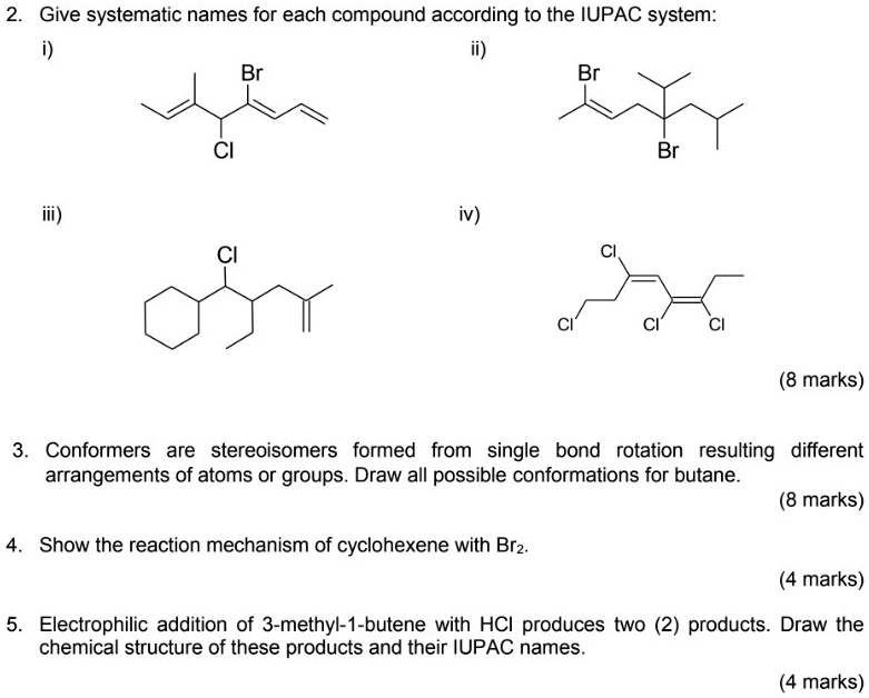 give systematic names for each compound according to the iupac system br br br marks conformers ...