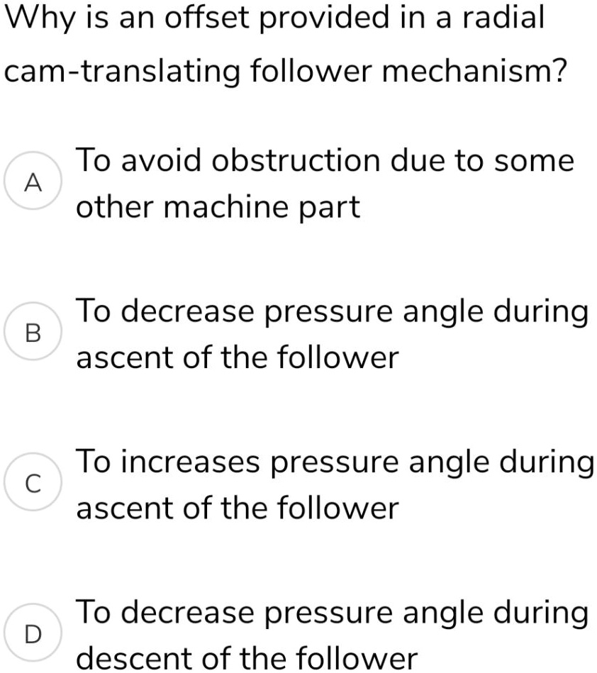 Why is an offset provided in a radial cam-translating follower ...