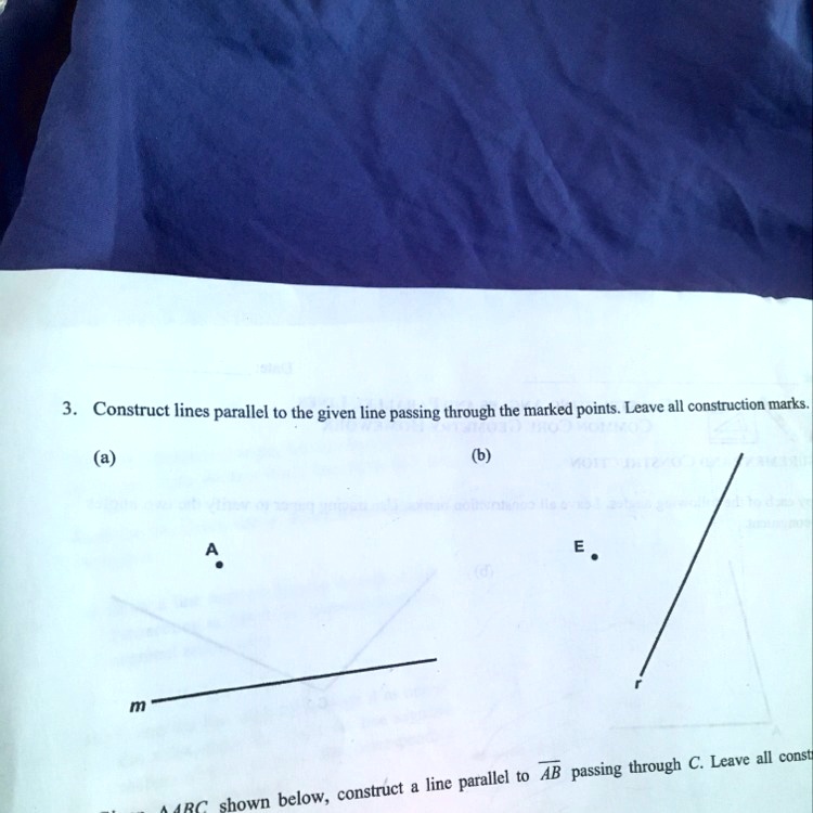 Please Help With This Problem Add A Picture Construct Lines Parallel To The Given Line Passing 