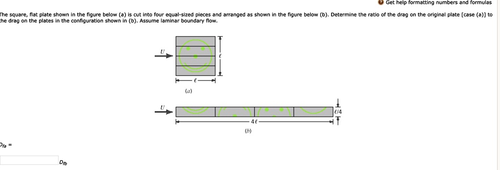 Get help formatting numbers and formulas The square, flat plate shown ...