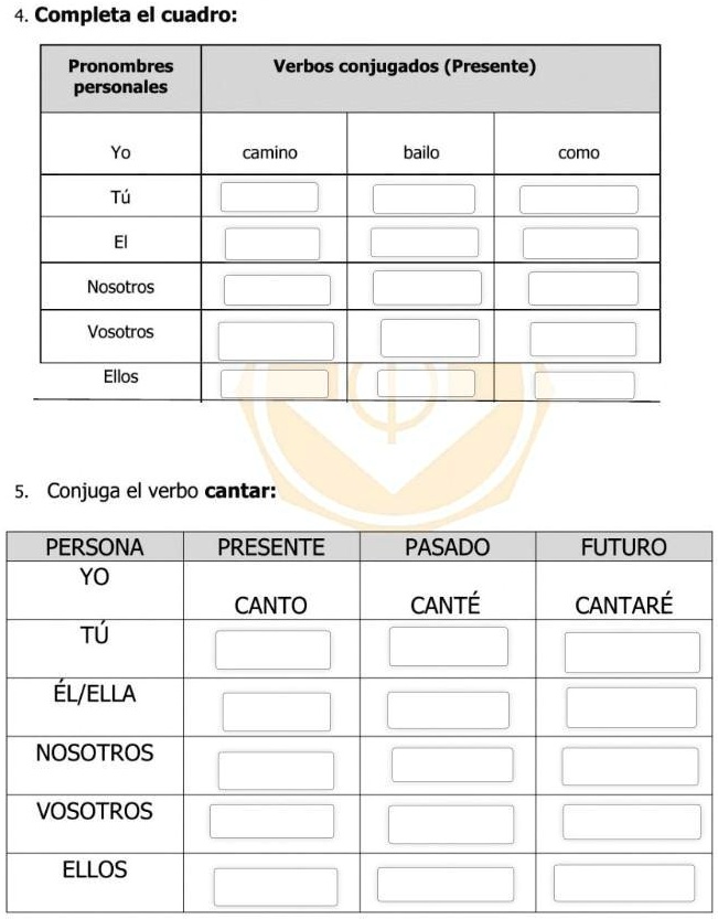 SOLVED: ayudaaa plis es para ahorita 4. Completa el cuadro: Pronombres ...