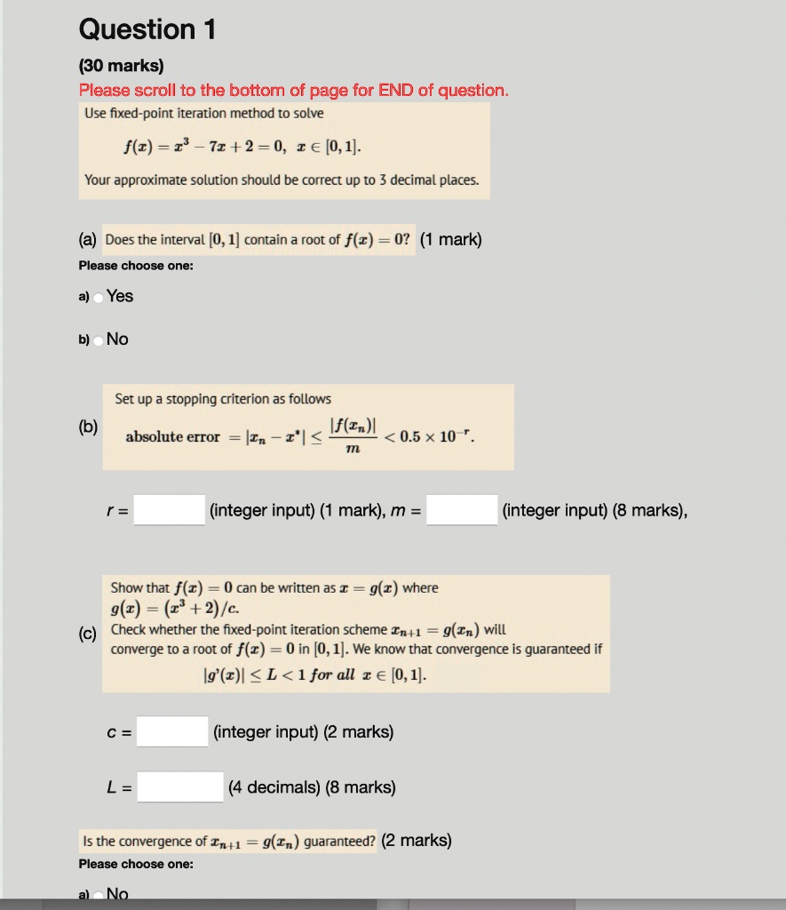 SOLVED: (30 marks) Please scroll to the bottom of the page for the END ...