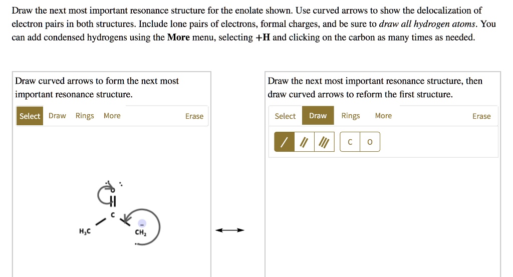 draw the next most important resonance structure for the enolate shown ...