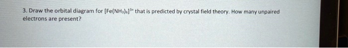 Draw the orbital diagram for [Fe(NH3)6]2+ that is predicted by crystal ...