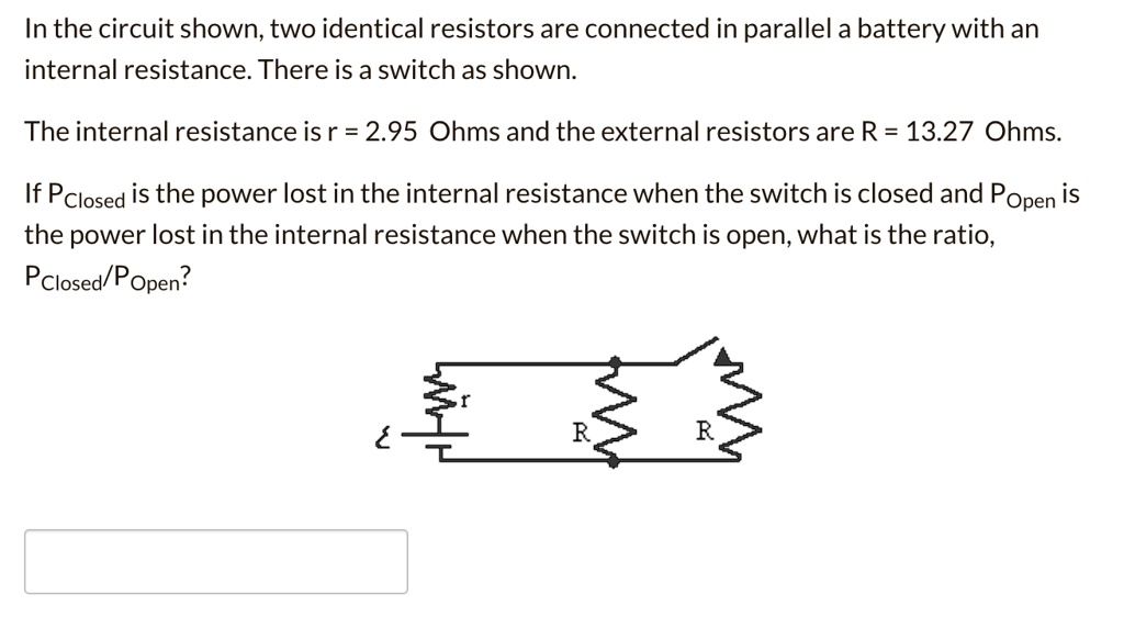 SOLVED: In the circuit shown, two identical resistors are connected in ...