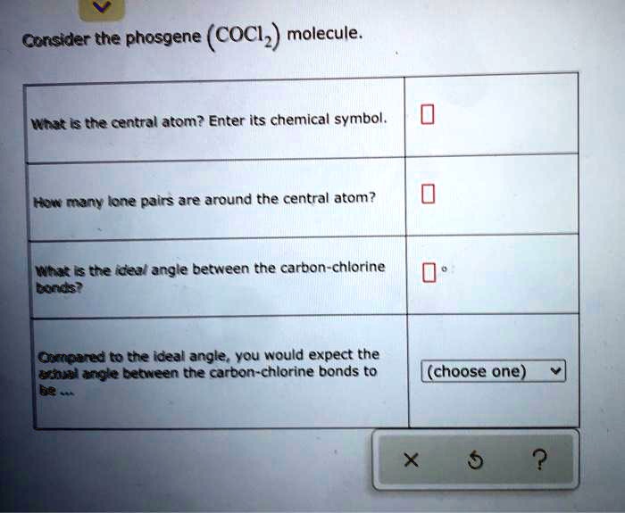 SOLVED: Consider the phosgene (COCI)) molecule Wiak [ the central atom ...