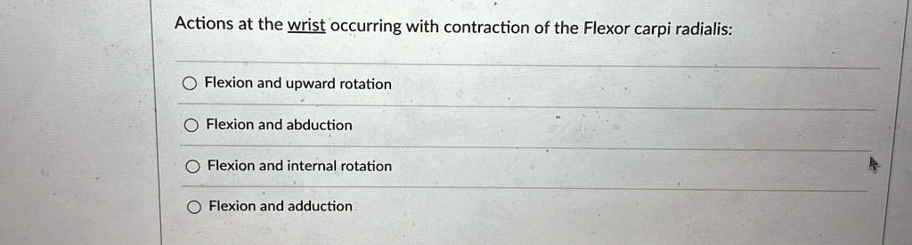 actions at the wrist occurring with contraction of the flexor carpi ...