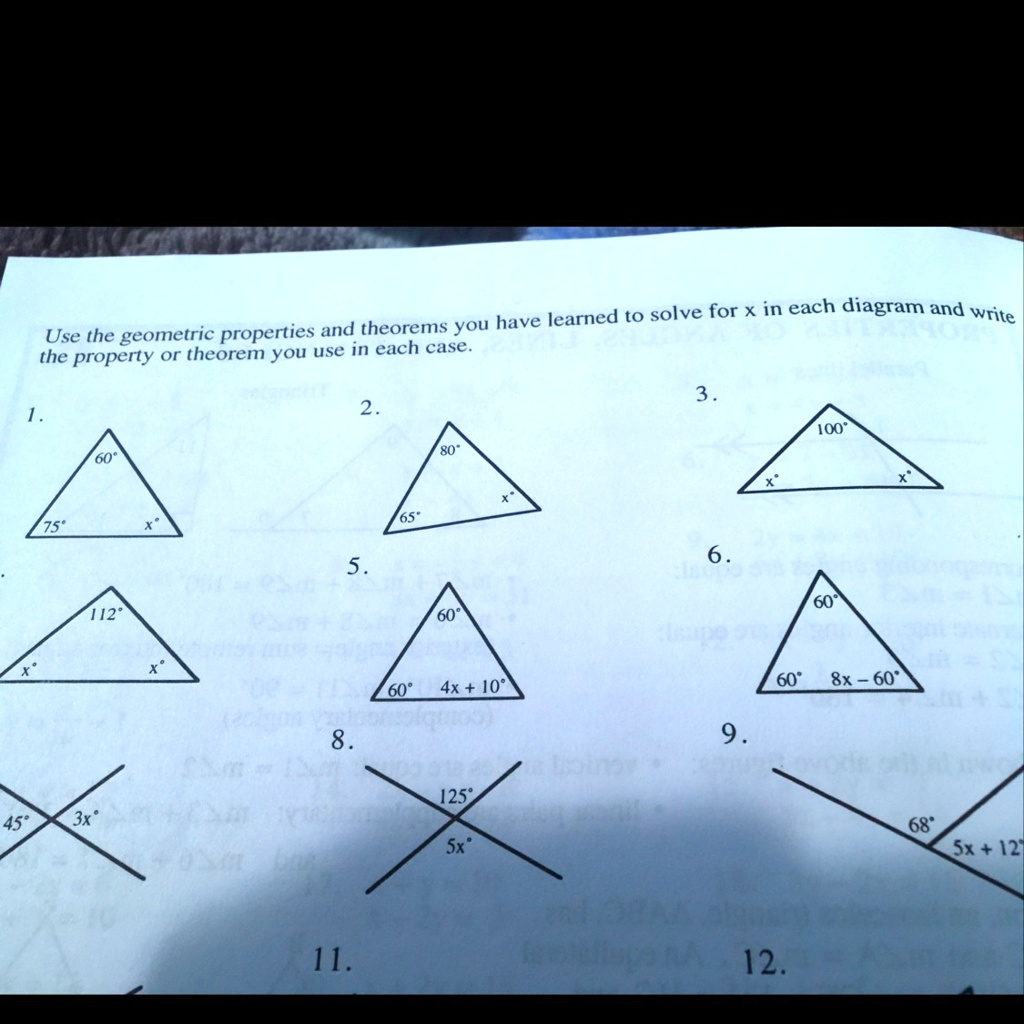 Use the geometric properties and theorems you have learned to solve for ...
