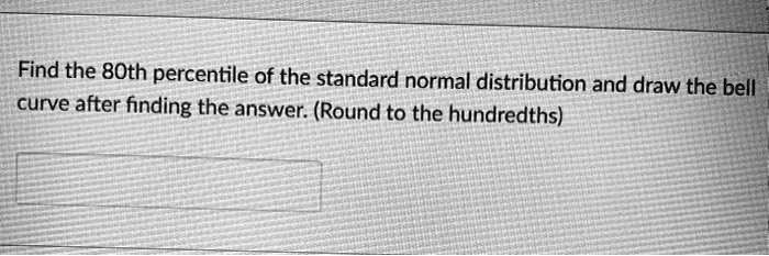SOLVED: Find the 80th percentile of the standard normal distribution ...