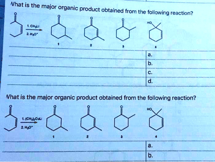 Solved Thank You What Is The Major Organic Product Obtained From The