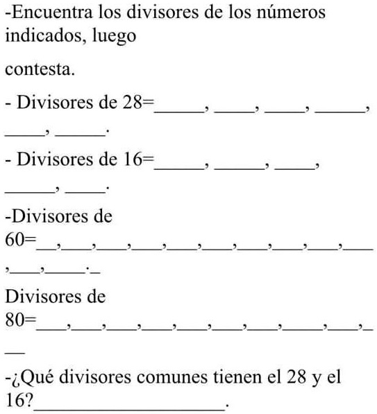 SOLVED: ayuda porfa doy coronita :) Encuentra los divisores de los ...