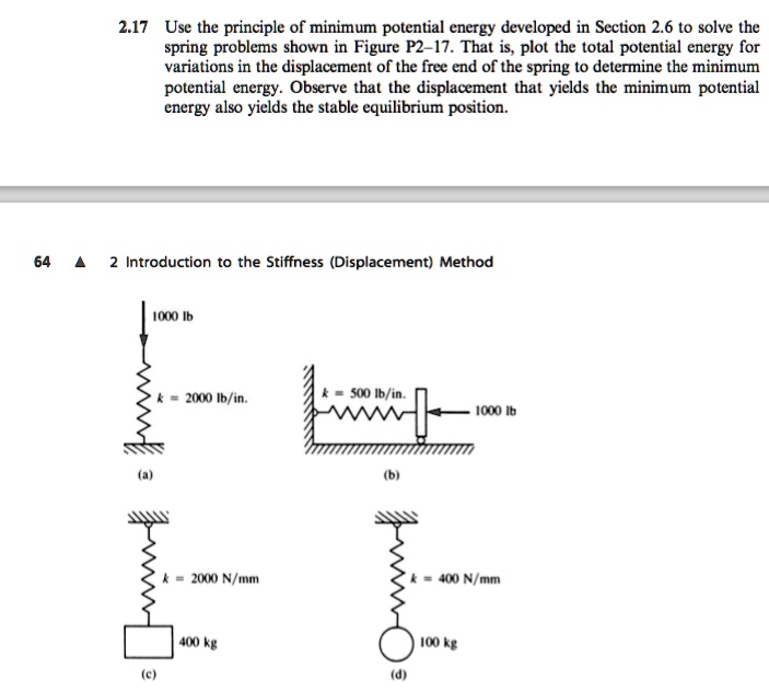 64 2.17 Use the principle of minimum potential energy developed in Section 2.6 to solve the ...