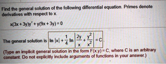 find the general solution of the following differential equation primes ...