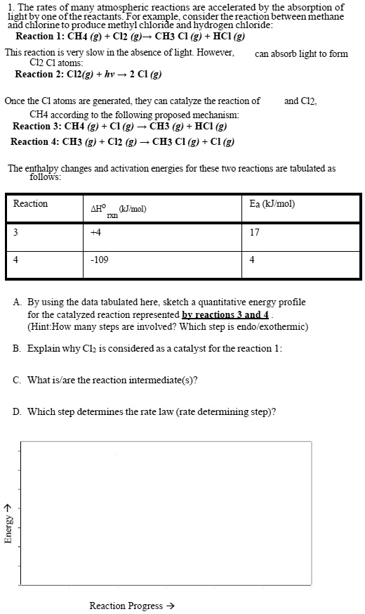 SOLVED: The rates of many atmospheric reactions are accelerated by the ...