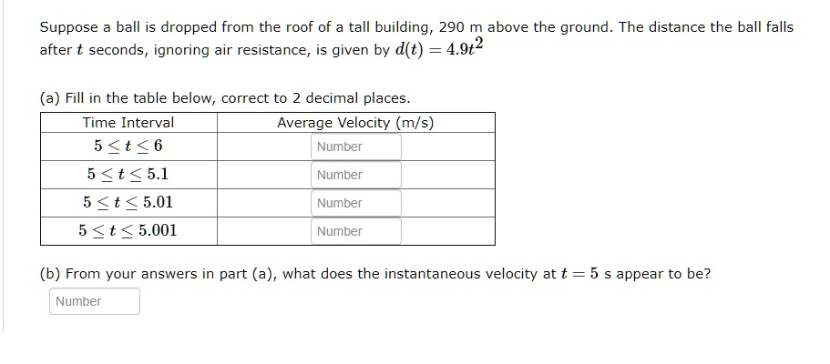 suppose ball is dropped from the roof of a tall building 290 m above ...