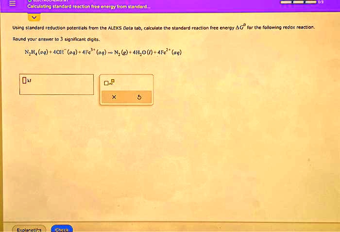 SOLVED: Calculating standard reaction free energy fromstandard. Using standard reduction ...