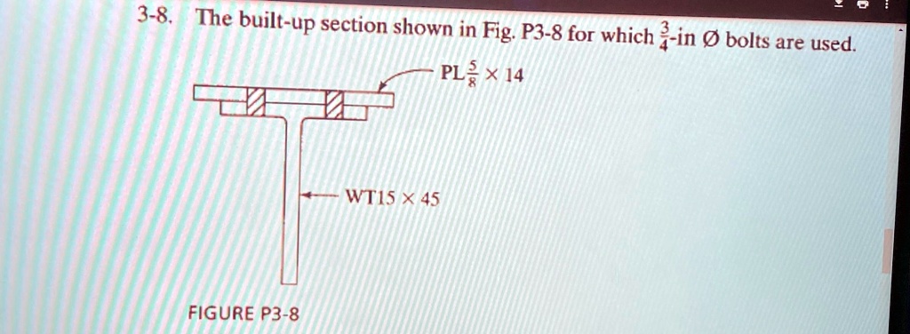 3-8. The built-up section shown in Fig. P3-8 for which (3)/(4)-in ...