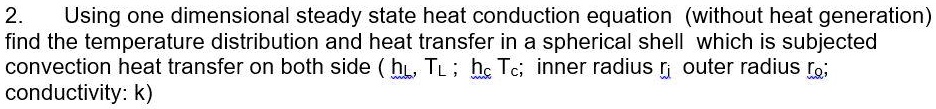 SOLVED: Using the one-dimensional steady-state heat conduction equation ...