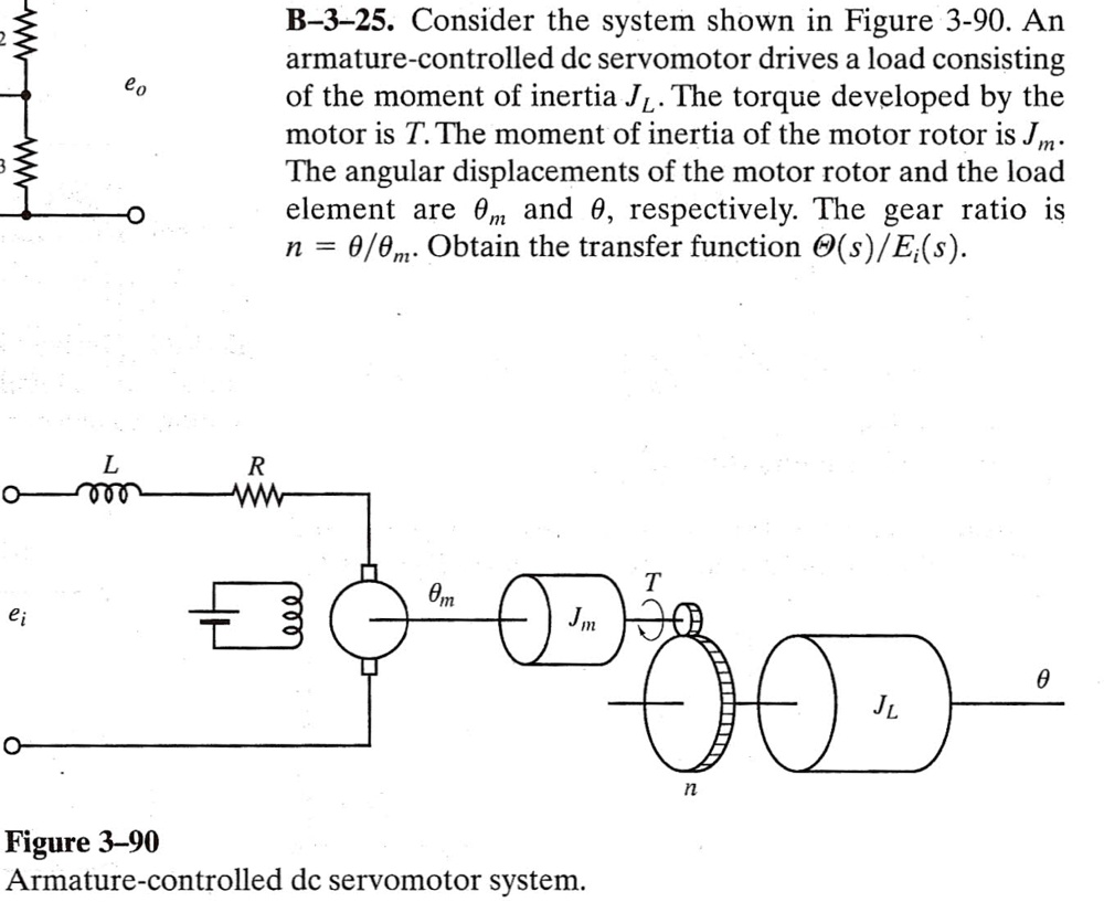 tranfer function b 3 25 consider the system shown in figure 3 90 an armature controlled dc ...