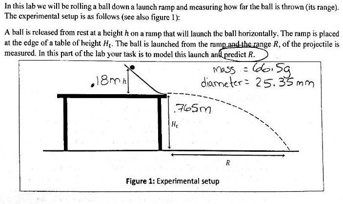 SOLVED: In this lab wc will be rolling a ball down a launch ramp and ...