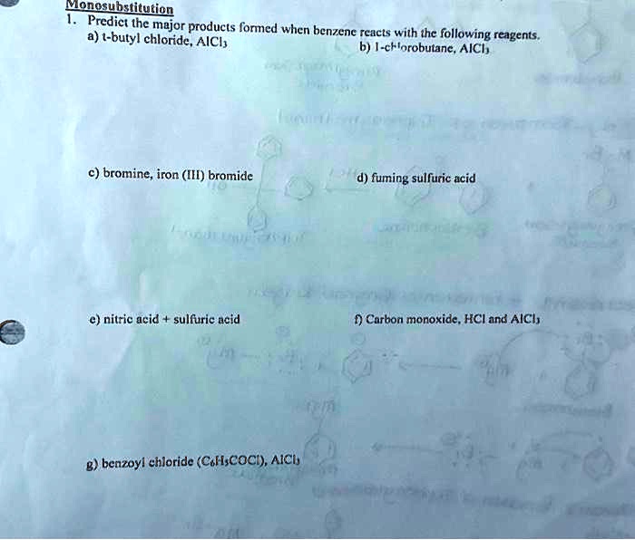 SOLVED: Texts: Monosubstitution a-butyl chloride, AICl bI-corobutane ...