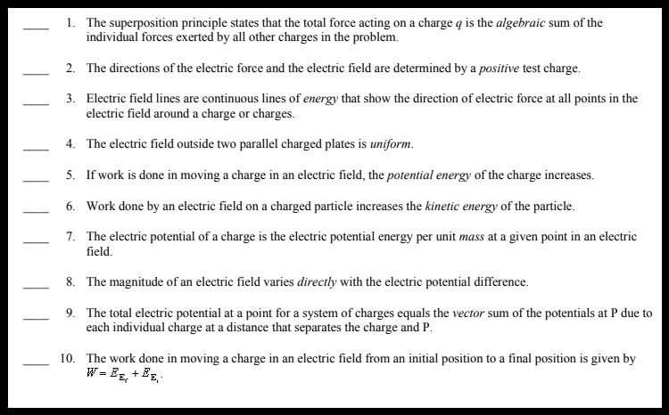 SOLVED: The superposition principle states that the total force acting ...