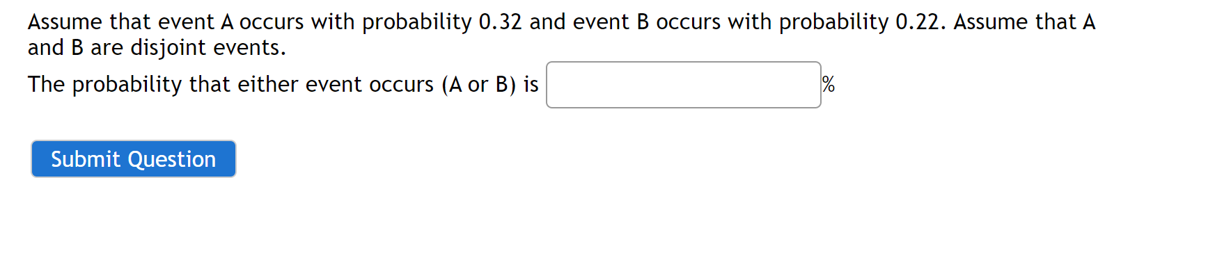 assume that event a occurs with probability 032 and event b occurs with ...