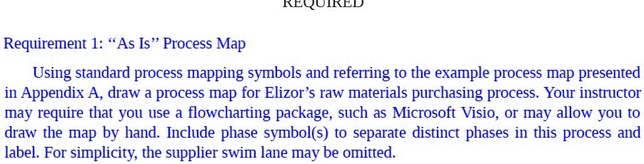 required requirement 1 as is process map using standard process mapping symbols and referring to ...