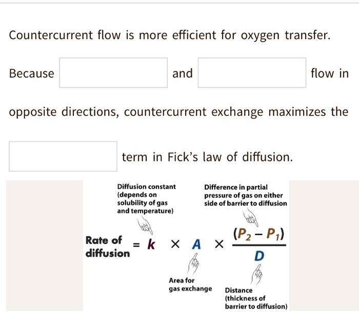 countercurrent flow is more efficient for oxygen transfer because and ...