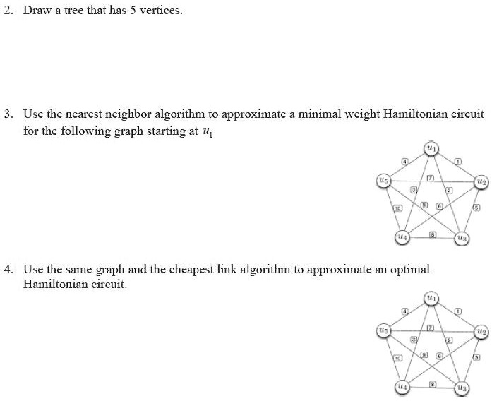 Draw A Tree That Has 5 Vertices Use The Nearest Neighbor Algorithm To Approximate Minimal Weight
