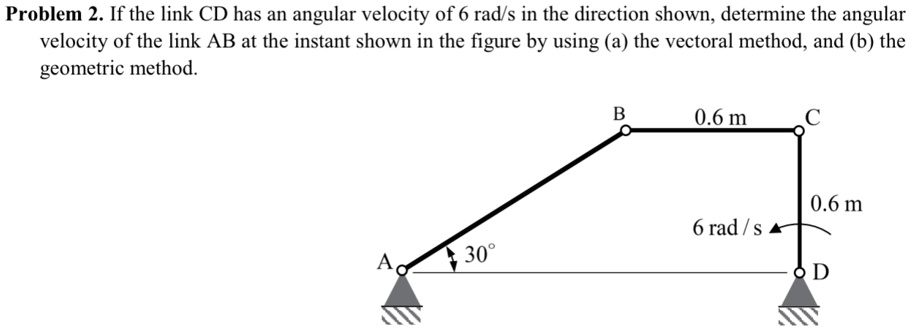 Problem 2 If The Link Cd Has An Angular Velocity Of 6 Rads In The Direction Shown Determine The