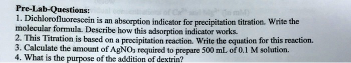 Pre lab questions dichlorofluorescein is an absorption...