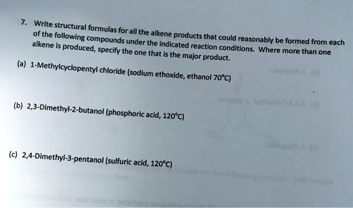 Write Out The Structural Formulas For All The Alkene Compounds Listed Below For Each Alkene
