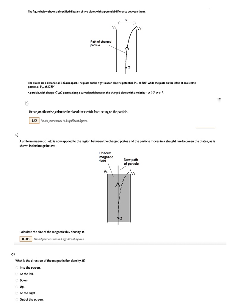 The figure below shows a simplified diagram of two plates with a ...