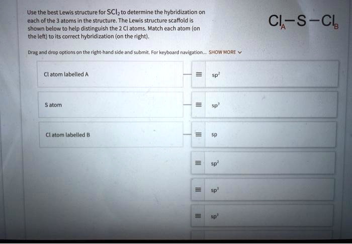 SOLVED: Use the best Lewis structure for SCl2 to determine the ...