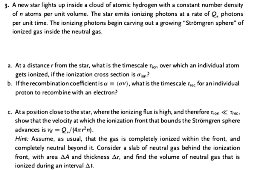 A new star lights up inside a cloud of atomic hydrogen with a constant ...