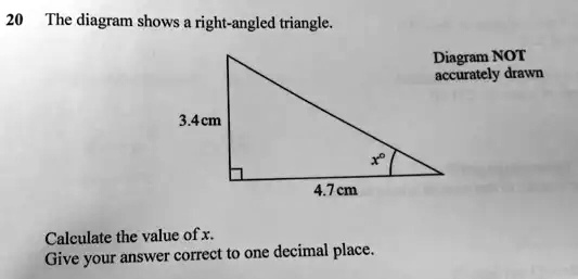 Solved The Diagram Shows Right Angled Triangle Diagram Not Accurately Drawn 3 4cm 4 7cm