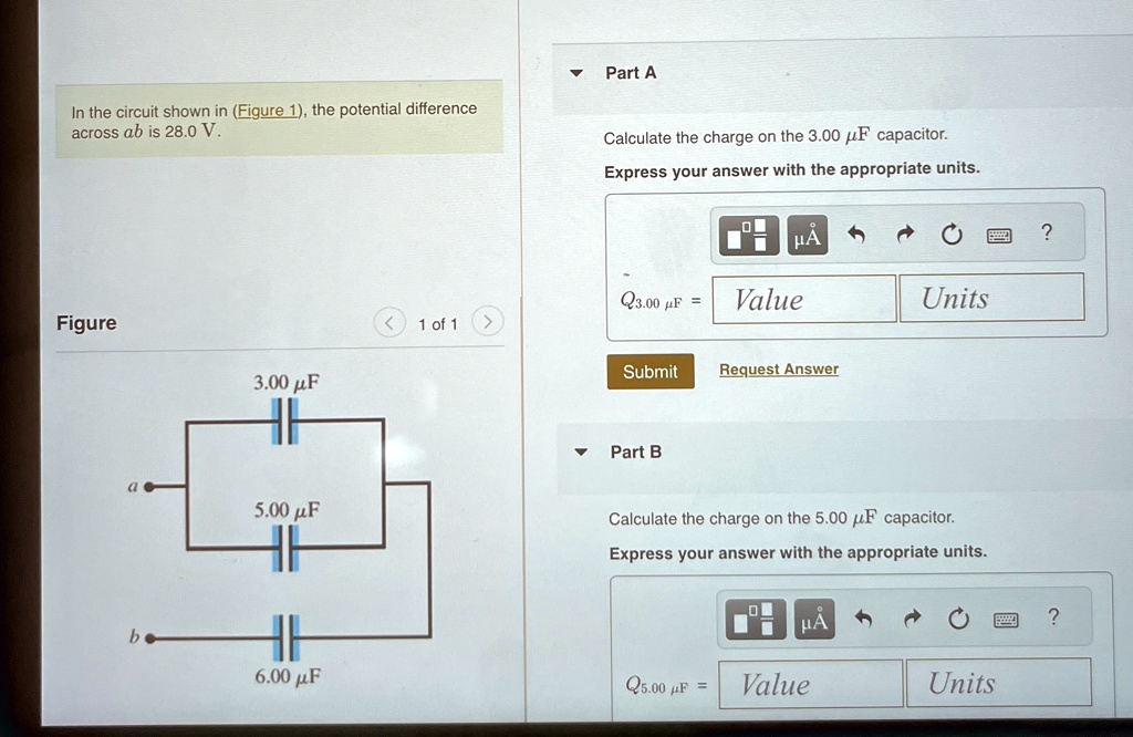 ? Part A In the circuit shown in (Figure 1), the potential difference across ab is 28.0 V ...