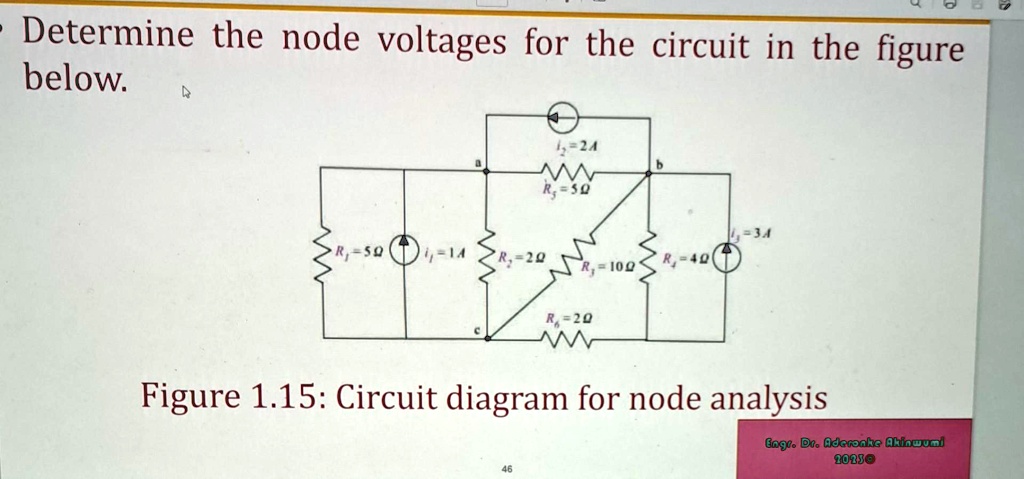 Determine the node voltages for the circuit in the figure below. I2 ...