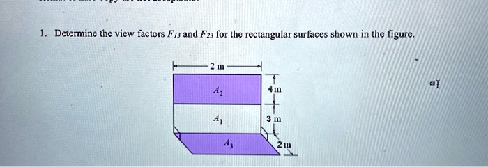 SOLVED: Determine the view factors F3 and F for the rectangular ...