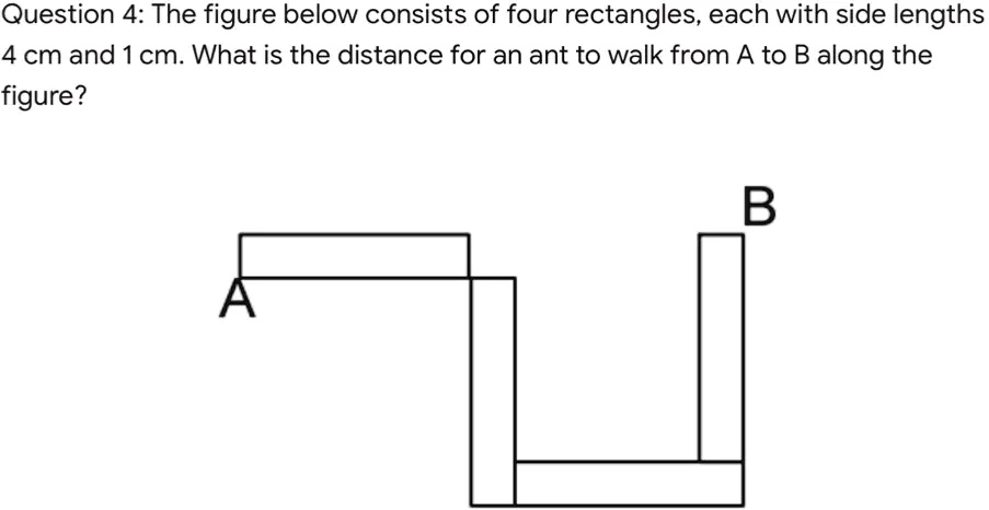 Question 4: The figure below consists of four rectangles, each with ...