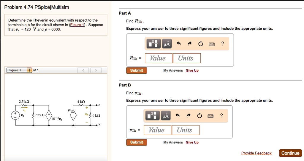 SOLVED: Problem 4.74 - Spice Multisim Part A Determine the Thevenin equivalent with respect to ...