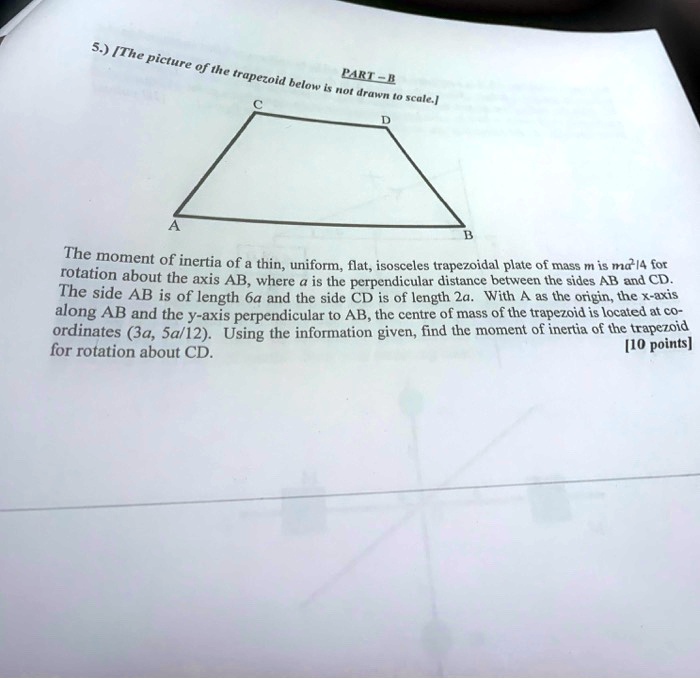 SOLVED: 5.) (The _ picture of the= trapezoid below' LARLEA drawn scal ...