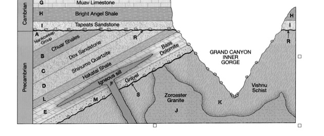 SOLVED:"Examine the geologic cross section of the Grand Canyon below and reconstruct the ...